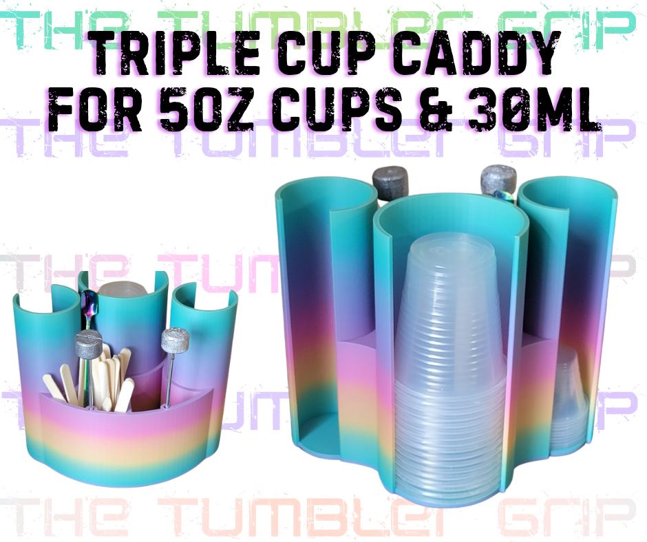 Triple Cup Caddy Mixing Cup Holder - 5oz Option – The Tumbler Grip